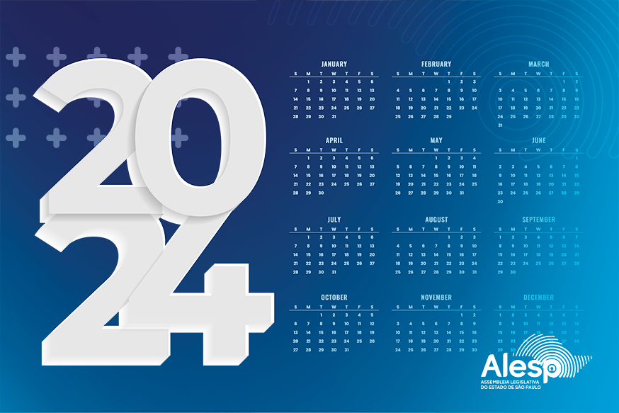 Confira o calendário da Alesp do ano de 2024