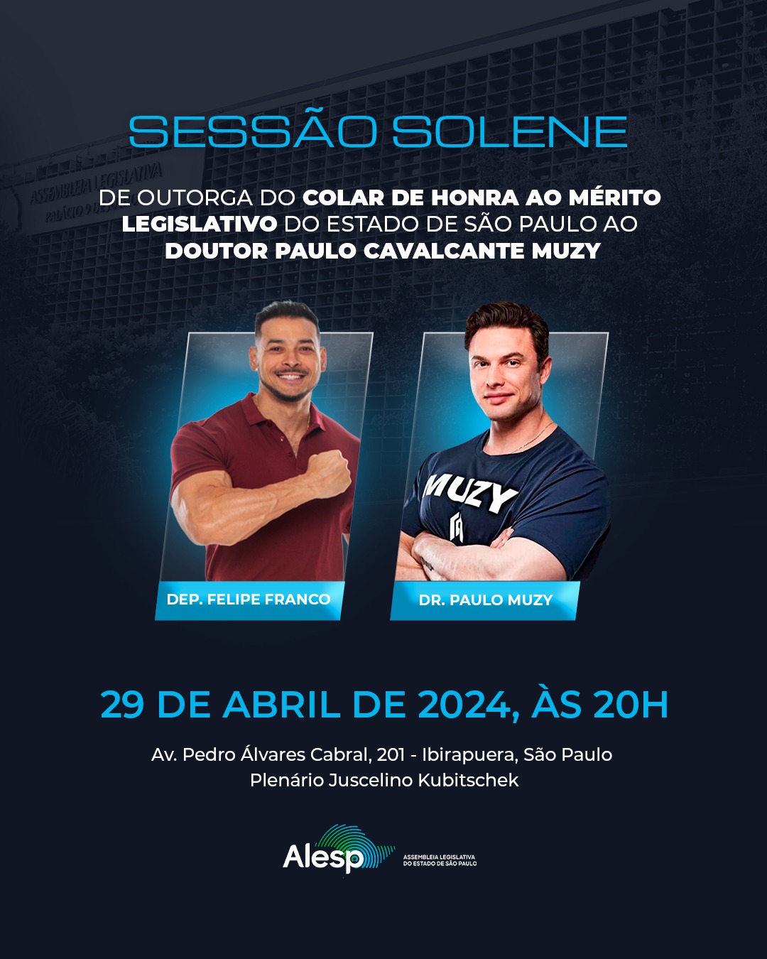 Dr. Paulo Muzy receberá a maior honraria legislativa de São Paulo